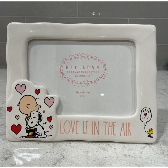 Rae Dunn | Accents | Love Is In The Air 5x7 Rae Dunn Peanuts Snoopy ...